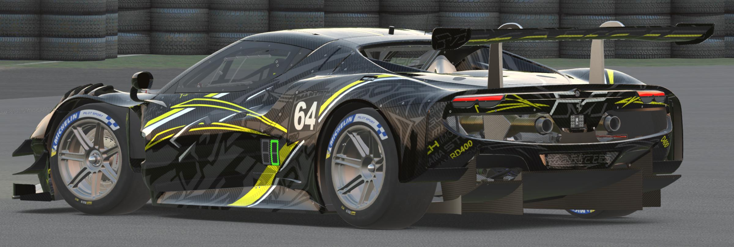 FER 296 GT3 STEALTH YELLOW CARBON by Kirk S. - Trading Paints