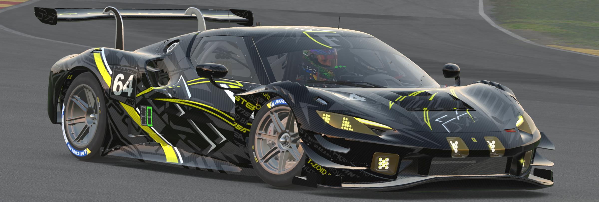 FER 296 GT3 STEALTH YELLOW CARBON by Kirk S. - Trading Paints