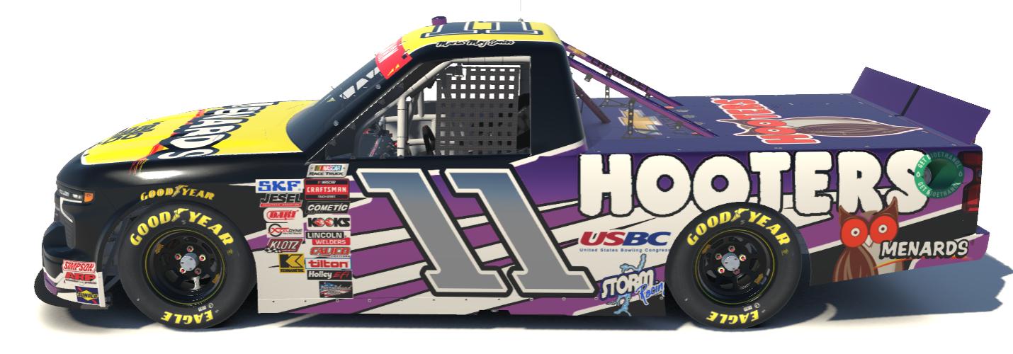 #11 Menards/Hooters Powderpuff Race Truck by Wesley Strait - Trading Paints