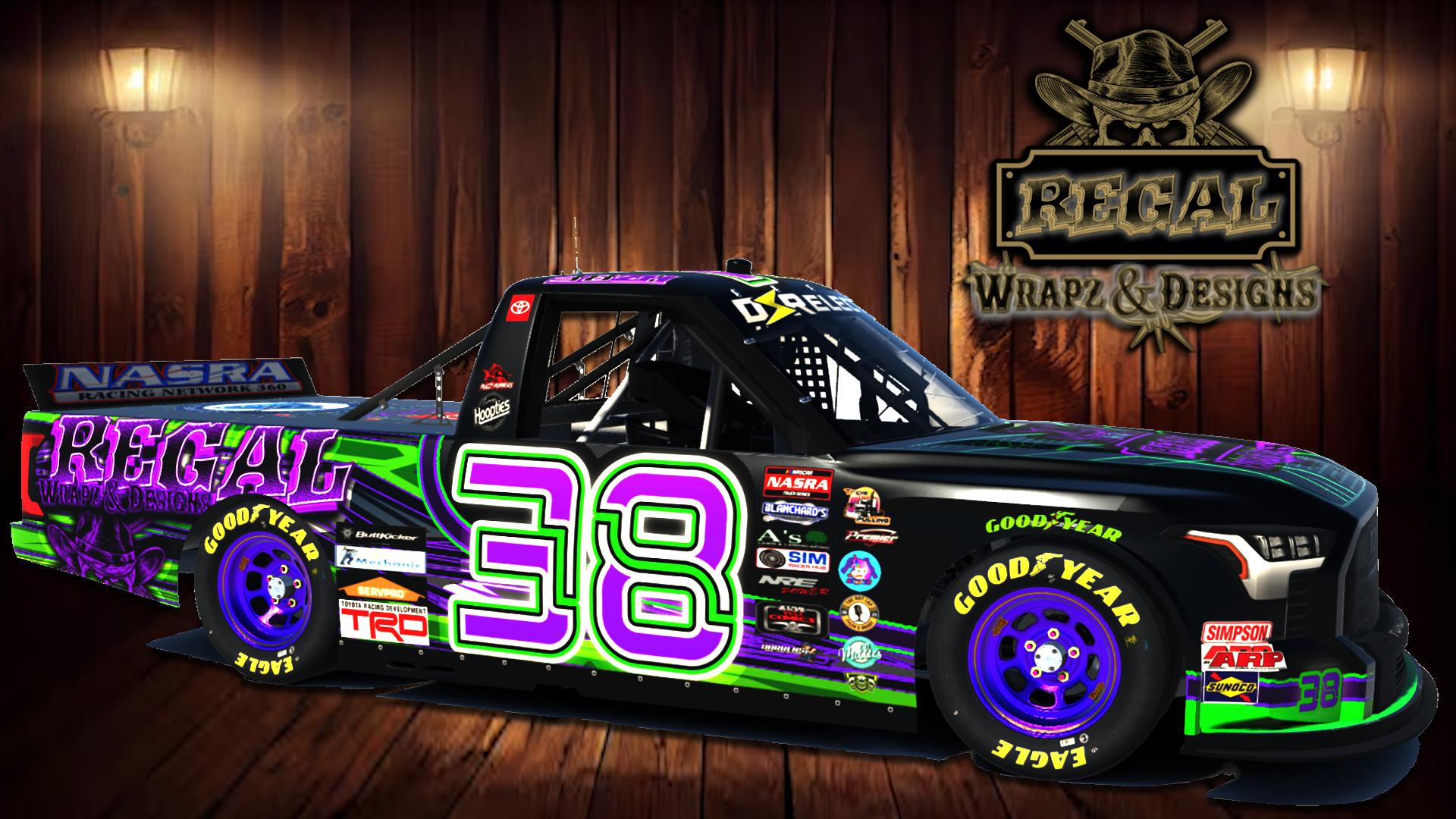Zach Hartwick Regal Wraps green and purple by Adam Fleeger - Trading Paints