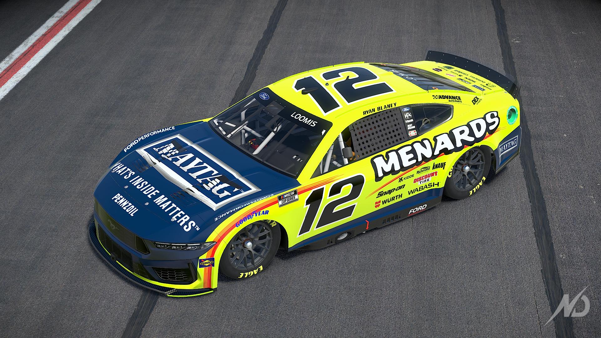 Ryan Blaney #12 Menards/Maytag 2024 by Colton Loomis - Trading Paints
