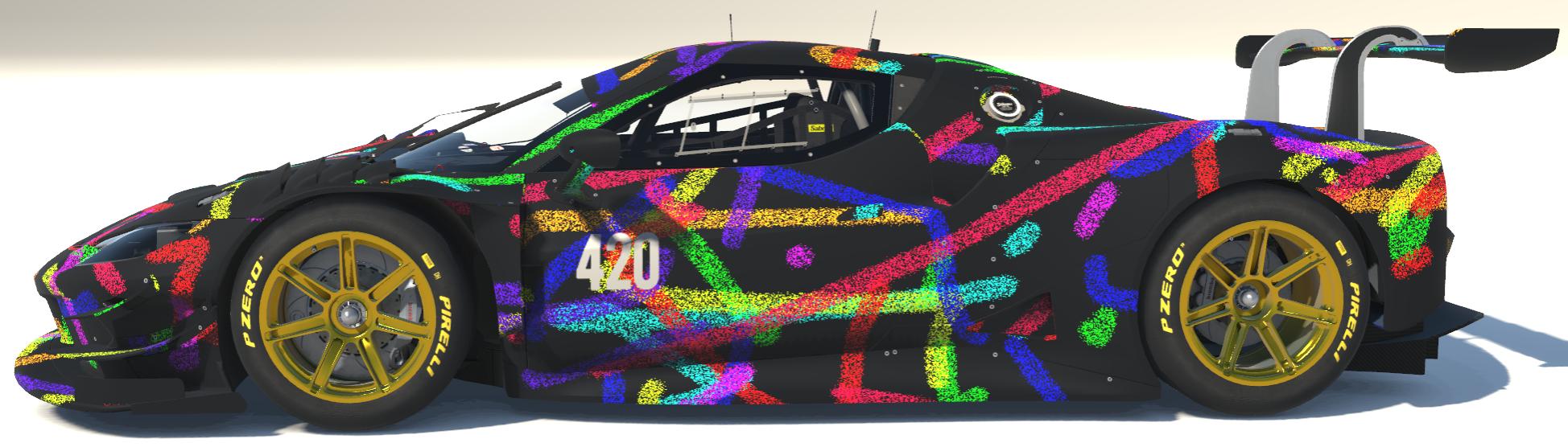 Colorburst Kids Drawing Ferrari 296 GT3 by Todd Schwarz - Trading Paints