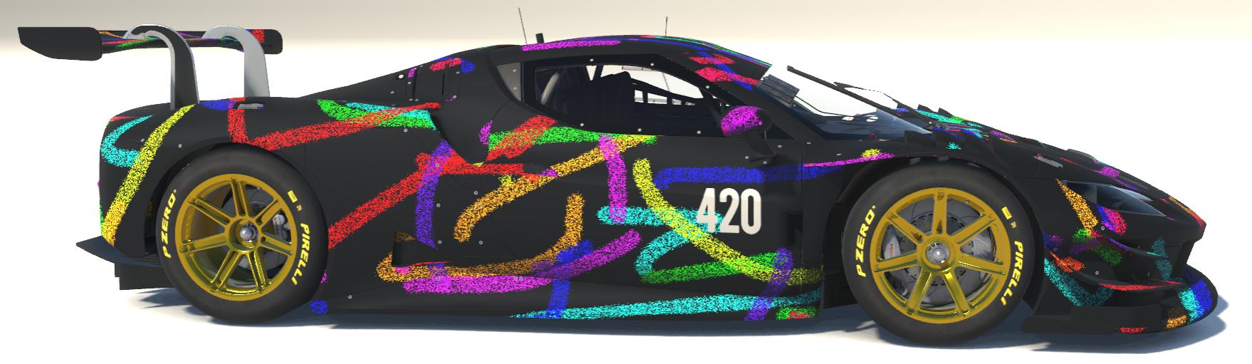 Colorburst Kids Drawing Ferrari 296 GT3 by Todd Schwarz - Trading Paints