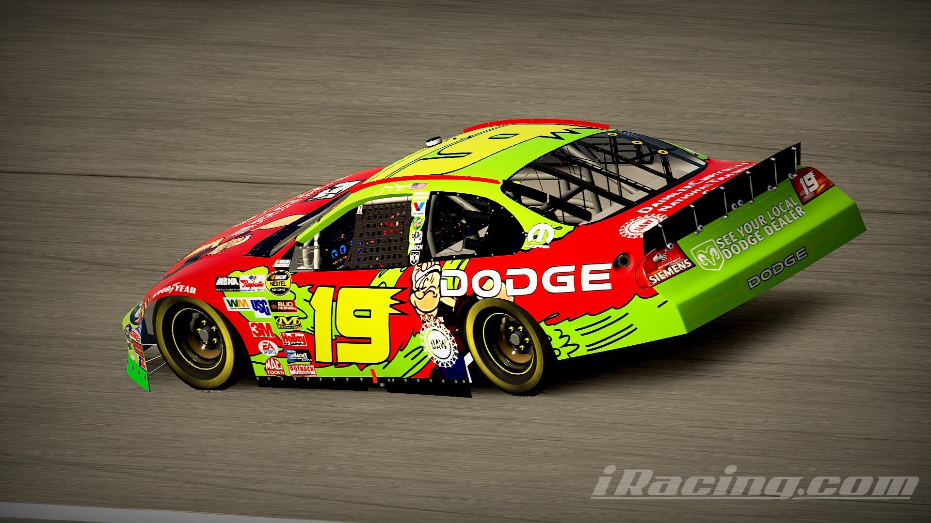 #19 Jeremy Mayfield 2004 Popeyes Dodge Sim Stamped Number by Christian ...