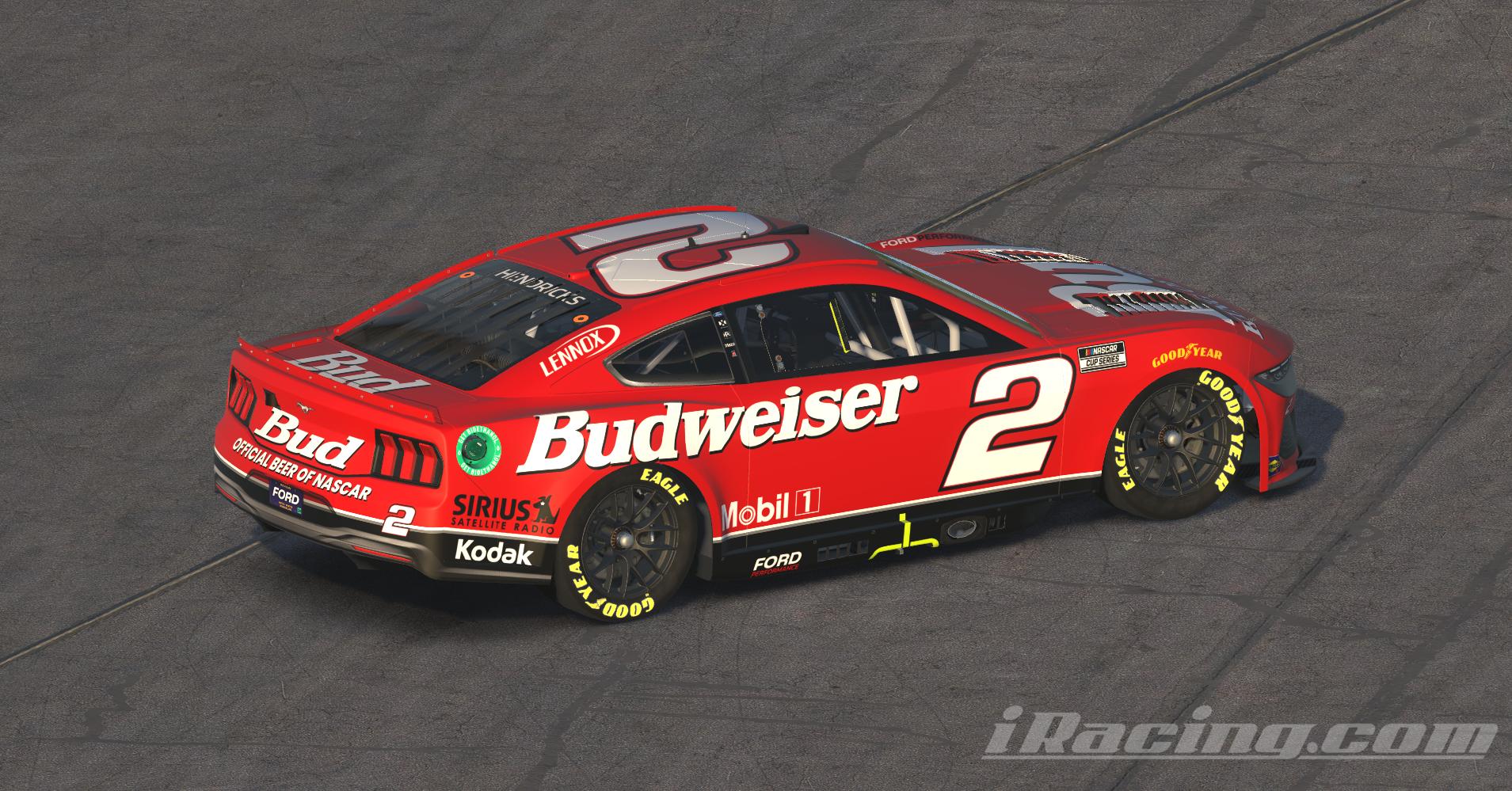 Kurt Busch Budweiser Ford Mustang by Davie Hendricks - Trading Paints