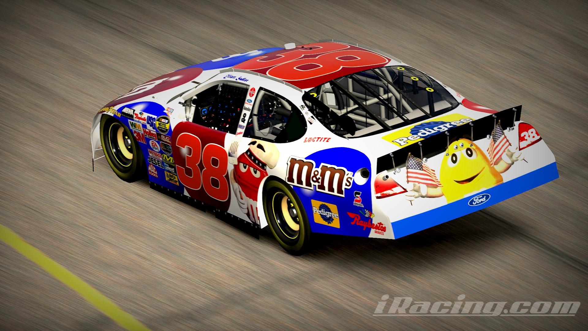 #38 Elliott Sadler 2004 Red White & Blue M&Ms Ford Taurus Sim Stamped ...