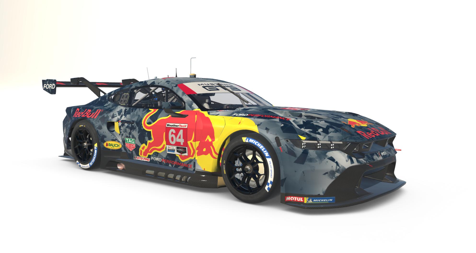 Red Bull Blue Shatter Ford Mustang GT3 by Chris H. - Trading Paints