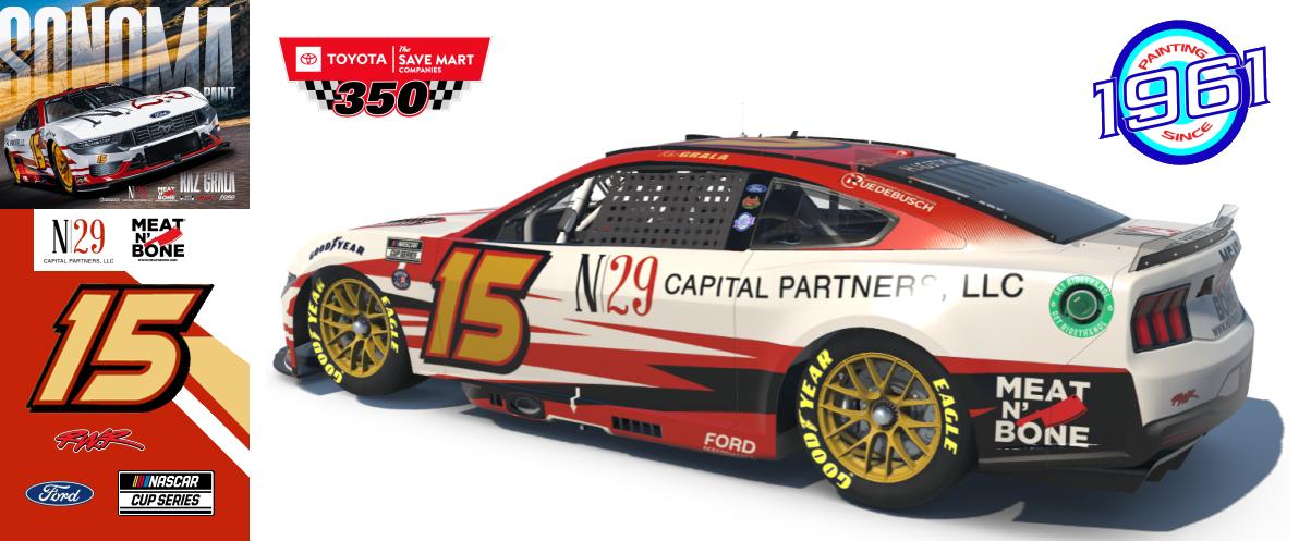 2024 RWR # 15 Kaz Grala / N29 / Meat N Bone Ford Mustang at Sonoma ...