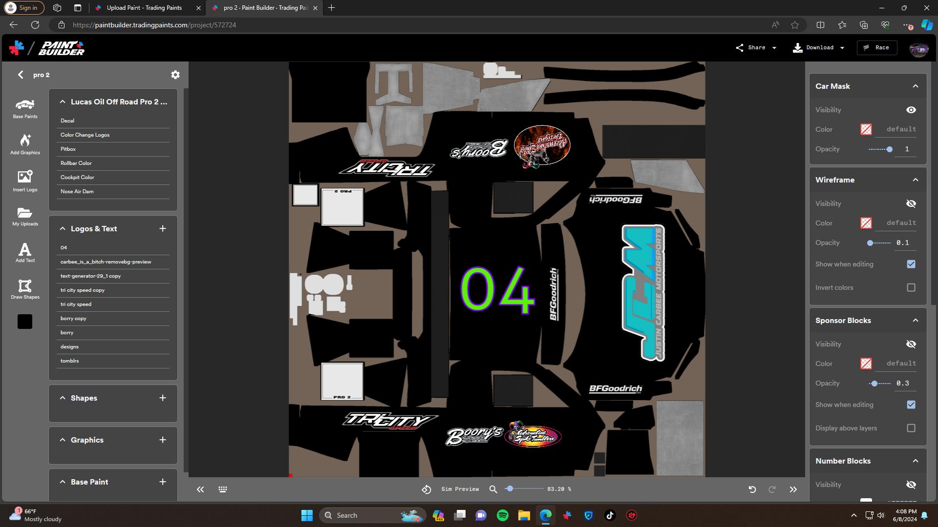 04 black pro 2 morgan by Justin Carbee - Trading Paints