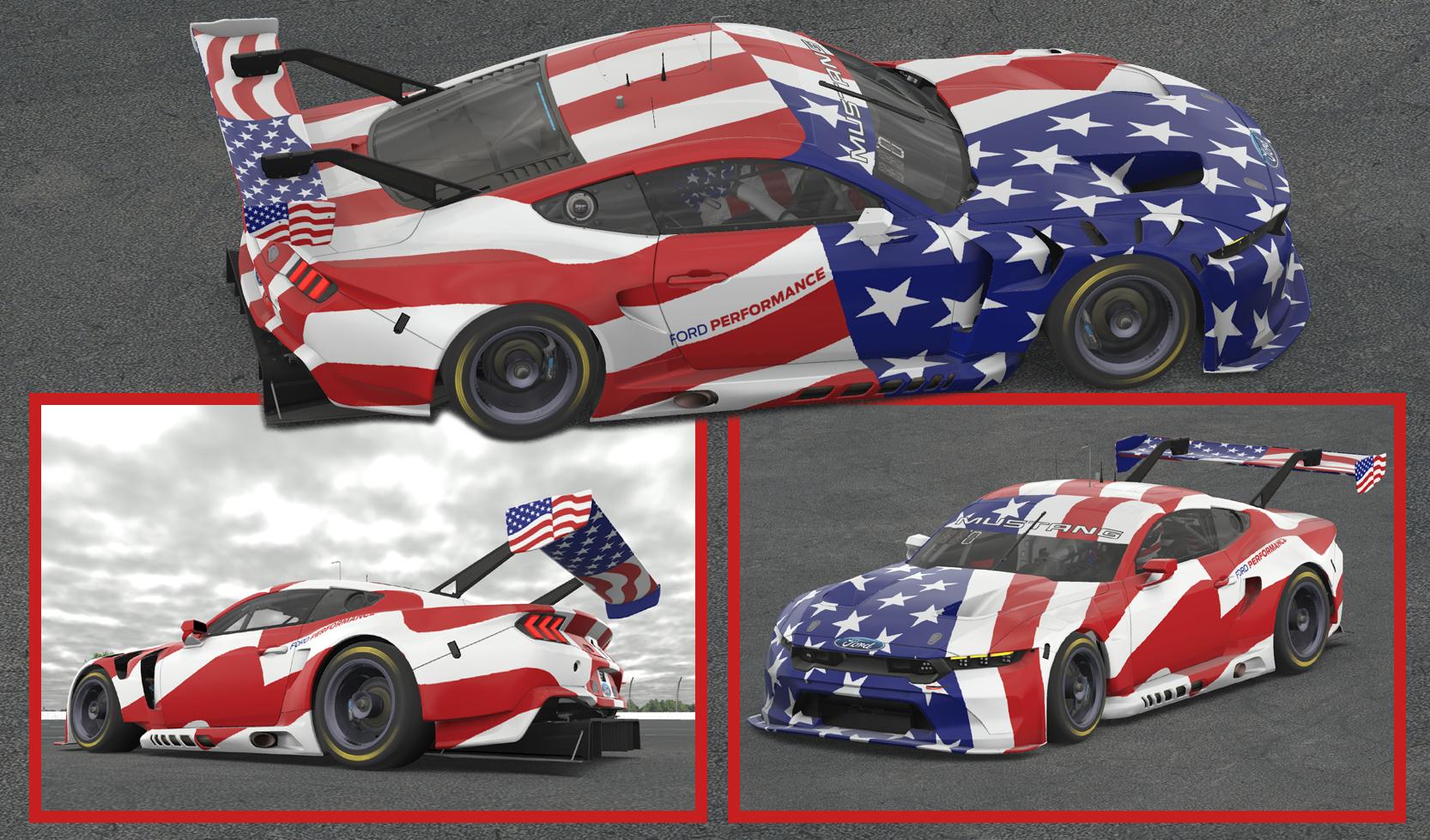 Mustang GT3 USA Flag by Clyde Coman - Trading Paints