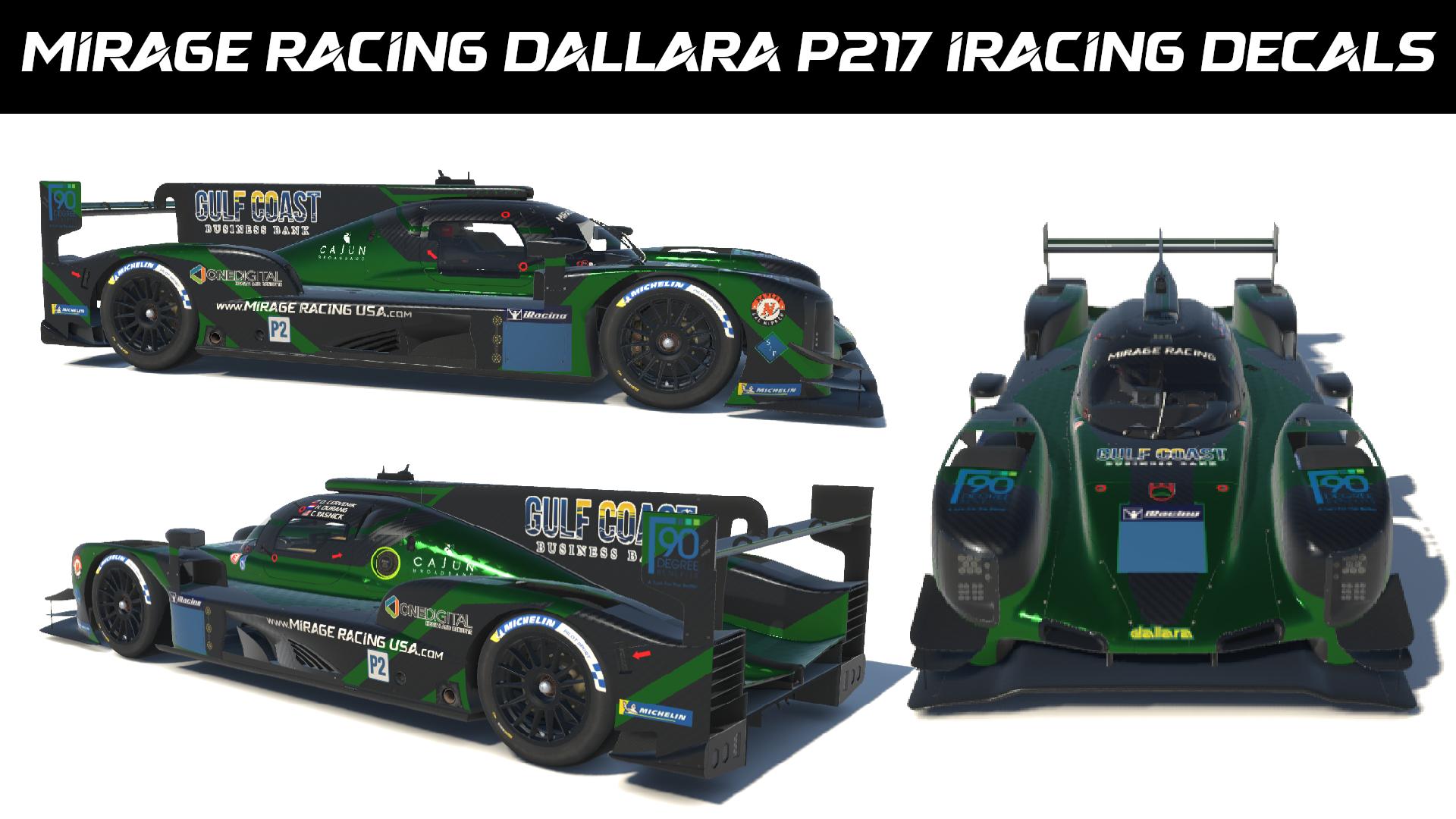 Mirage Racing Dallara P217 iRacing by Cooper Rasnick - Trading Paints