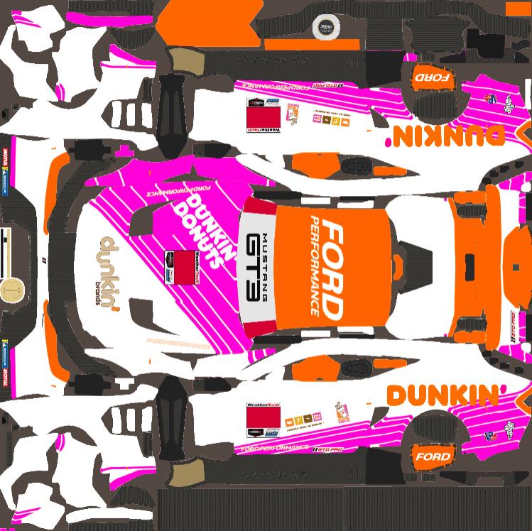Dunkin Donuts Ford Mustang GT3 by John Kierce - Trading Paints