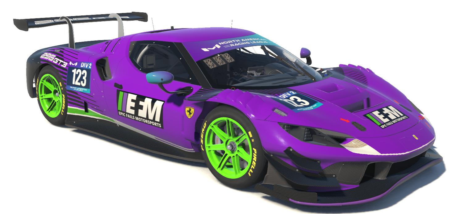 Ferrari 296 GT3 - Epic Fails Motorsports - 2024-06 - Purple - 2024 NARL ...