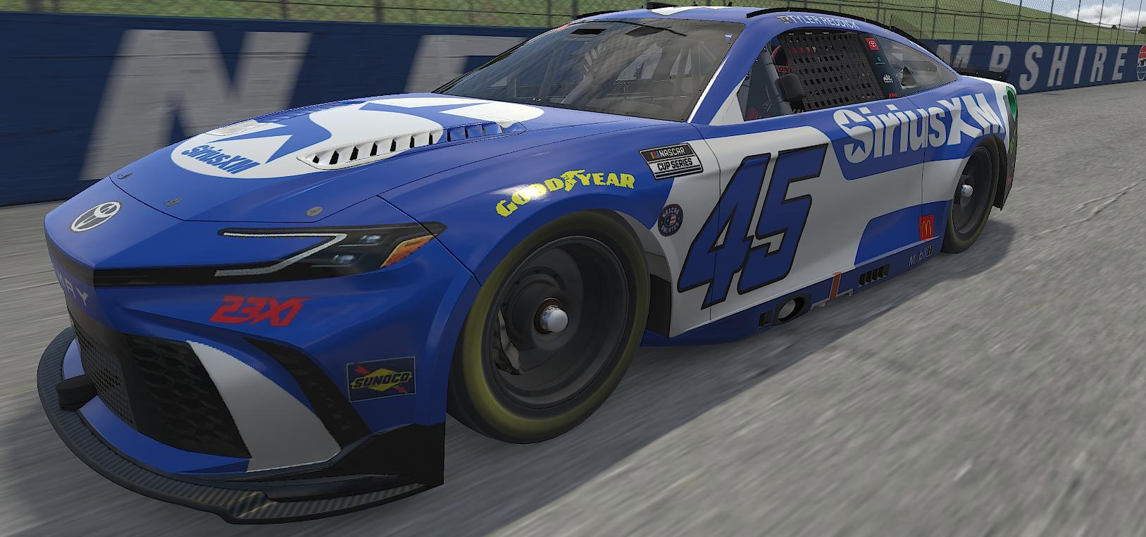 Tyler Reddick 2024 23XI #45 SiriusXM New Hampshire sim-stamped by Alex ...