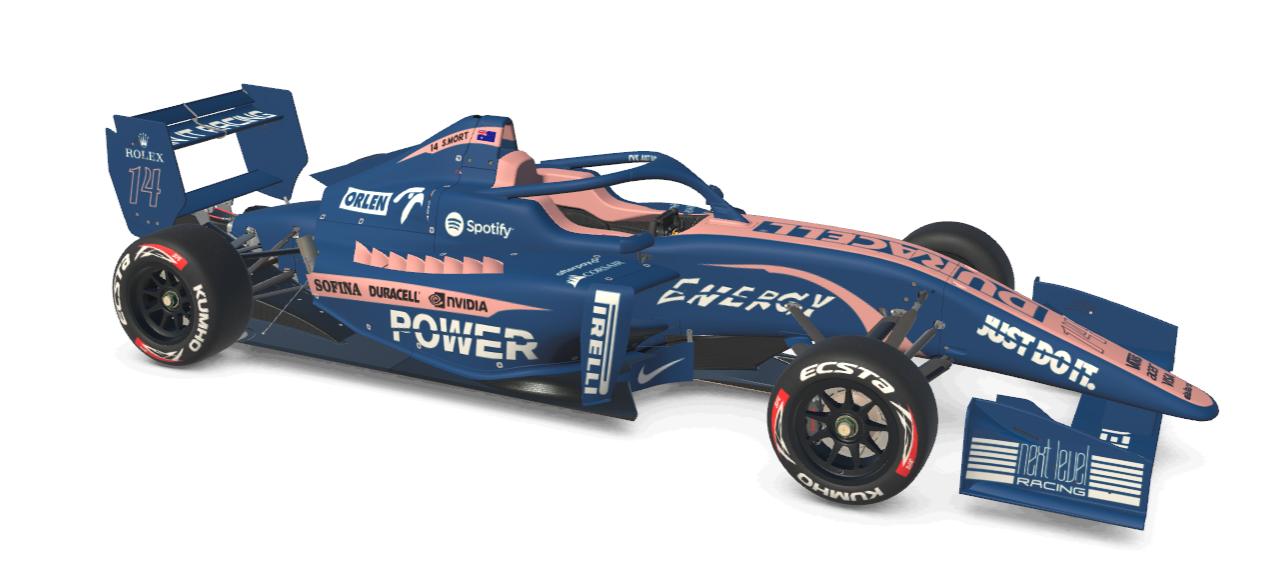 Mort Blue Pink White No.1 Car by Sam Mort - Trading Paints