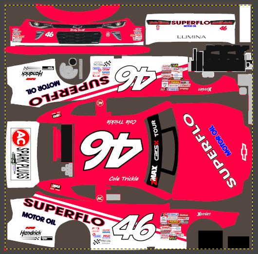 Cole Trickle Superflo Super Late Model by Brant Mickel - Trading Paints