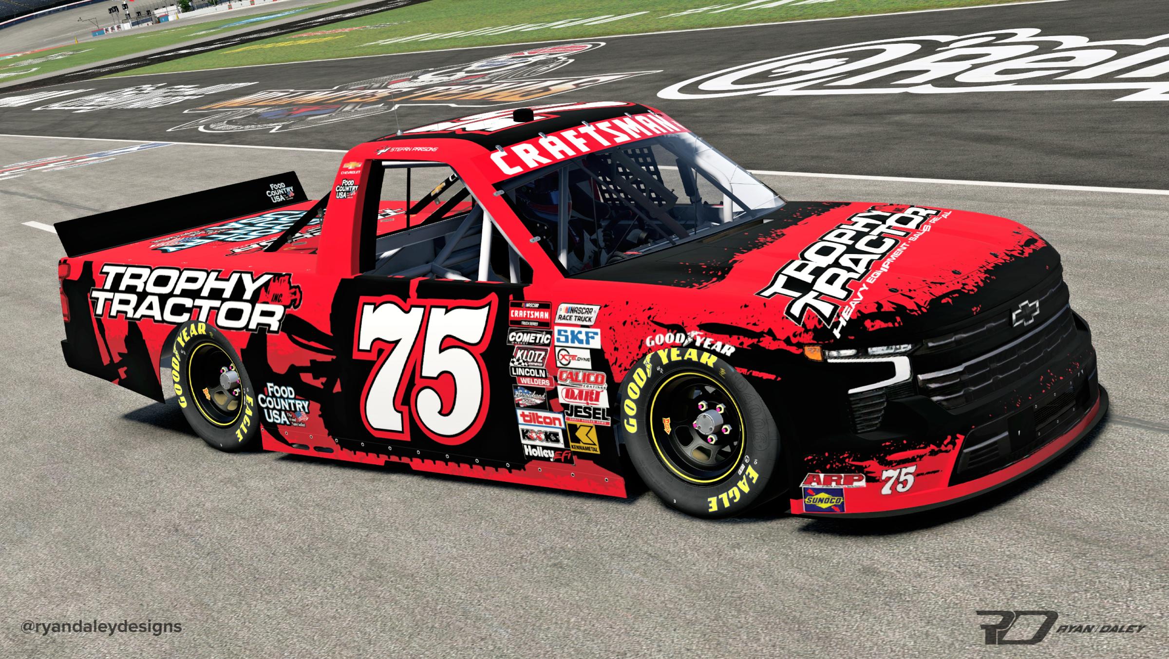 Official 2024 #75 Stefan Parsons Trophy Tractor With Numbers by Ryan ...