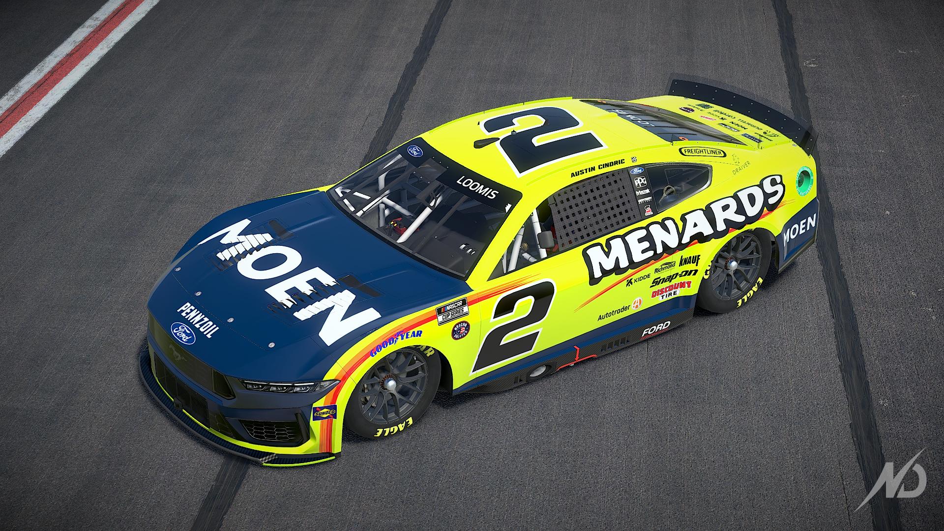 Austin Cindric Menards/Moen 2024 Sim Stamped by Colton Loomis - Trading ...