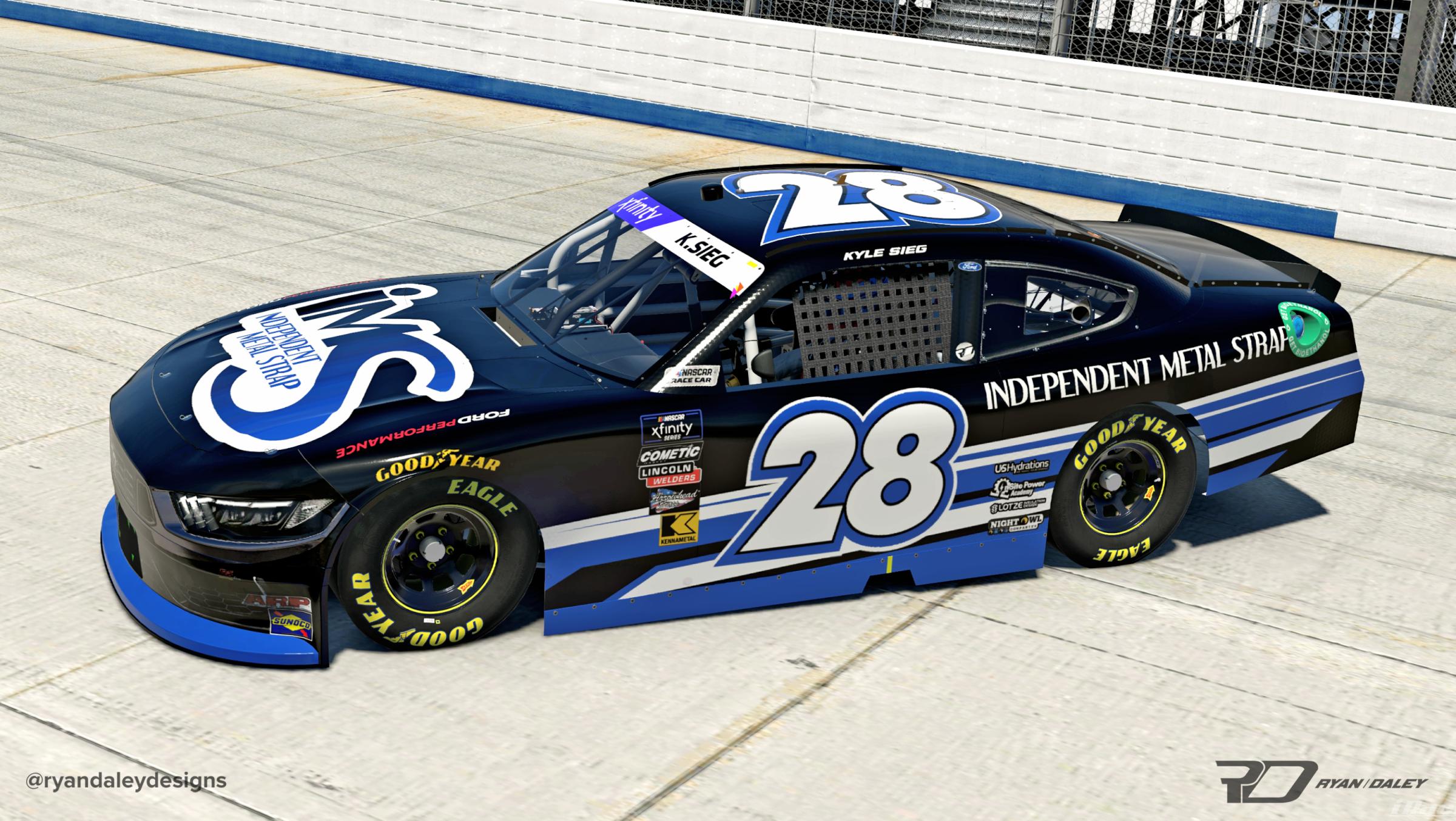 Official 2024 #28 Kyle Sieg Independent Metal Strap No Numbers by Ryan ...