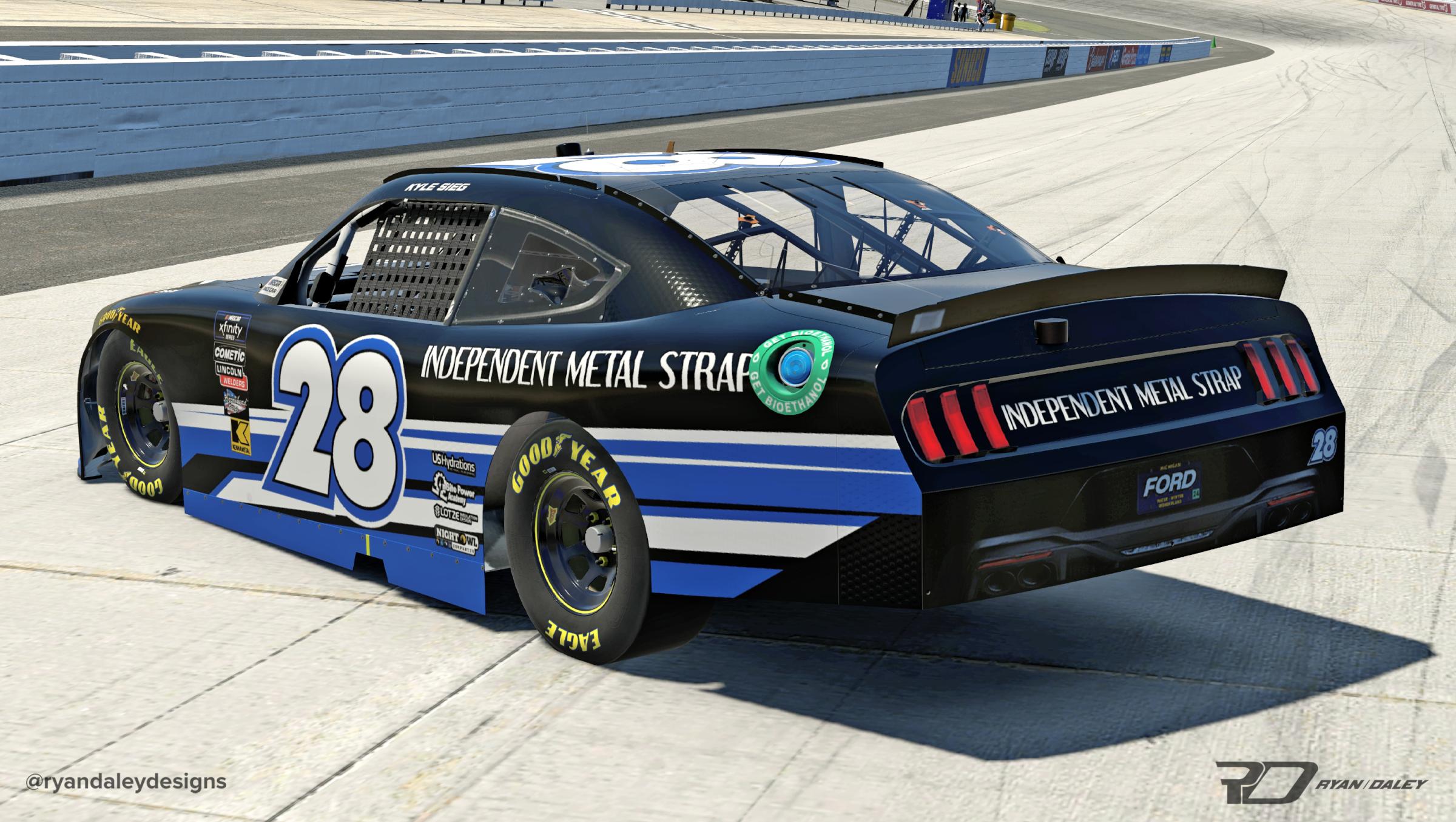 Official 2024 #28 Kyle Sieg Independent Metal Strap No Numbers by Ryan ...