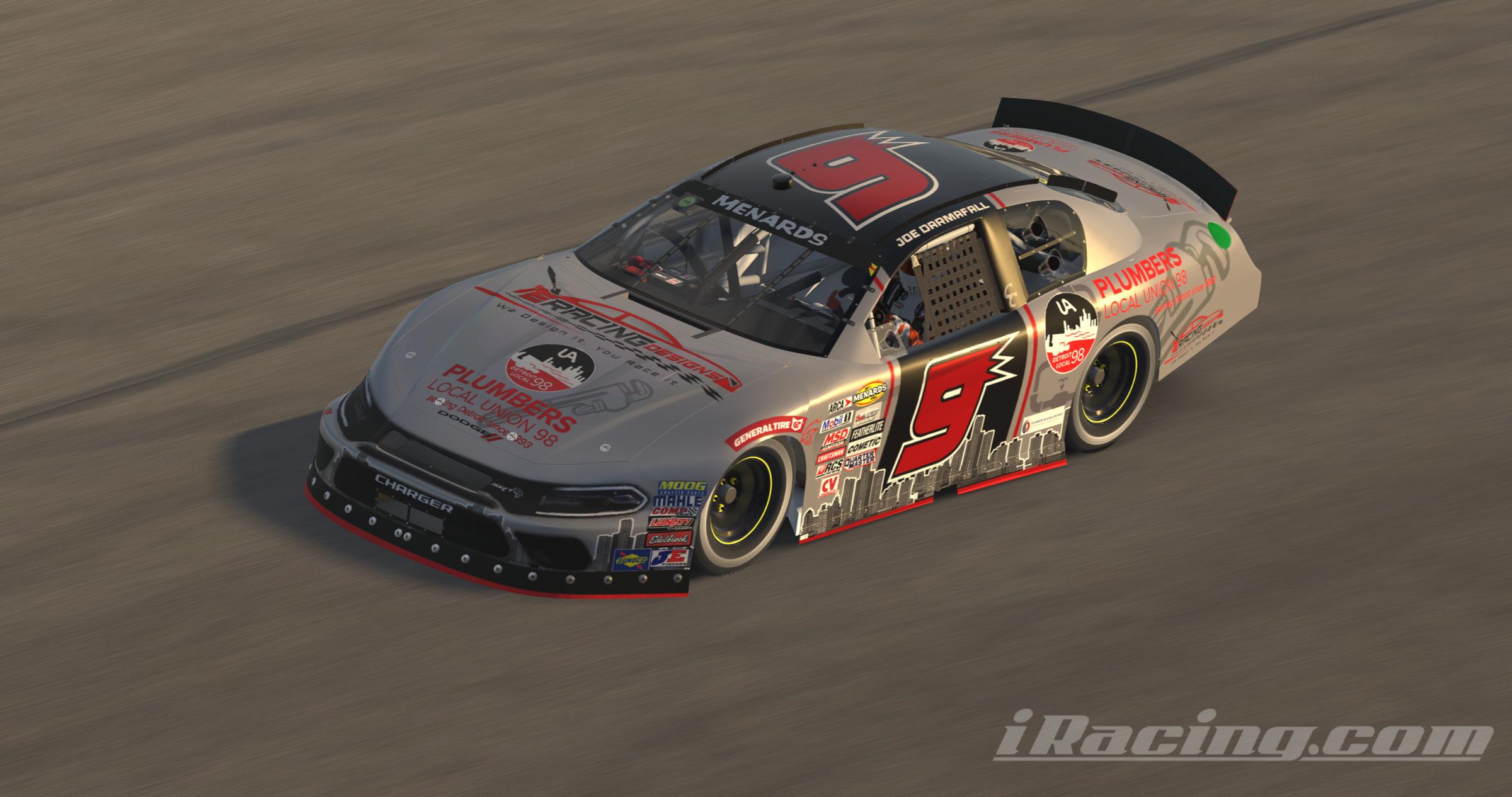 Joe Darmafall #9 Detroit Local 98 Plumbers Dodge Charger ARCA Car W ...