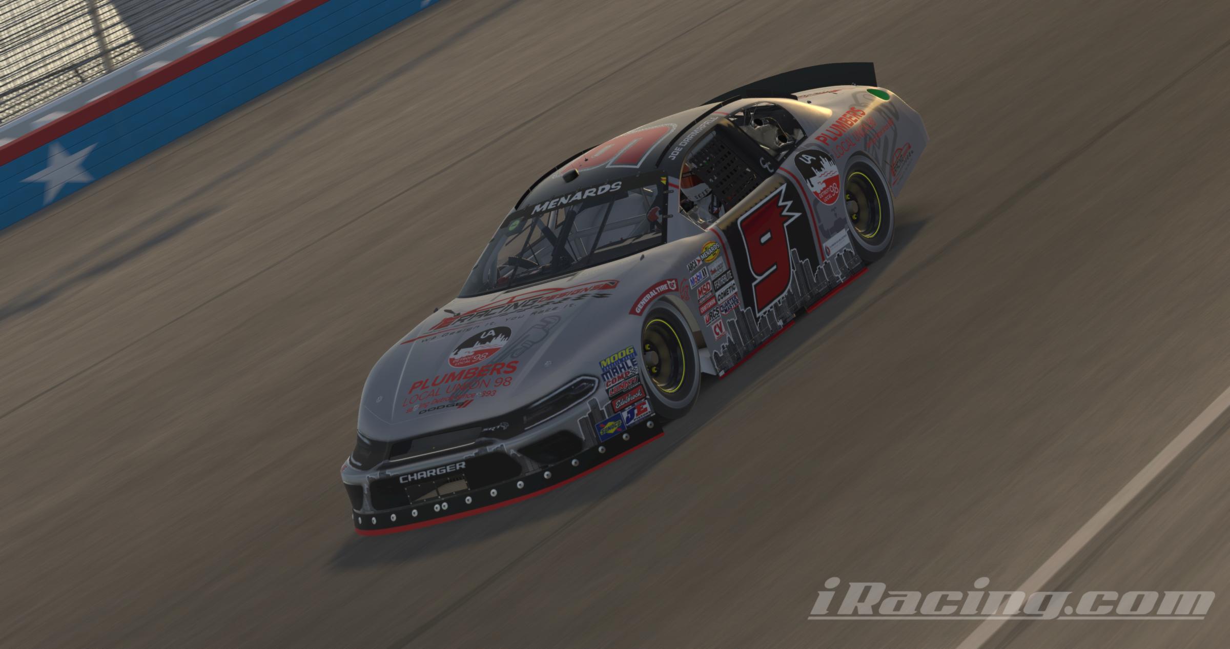 Joe Darmafall #9 Detroit Local 98 Plumbers Dodge Charger ARCA Car W ...