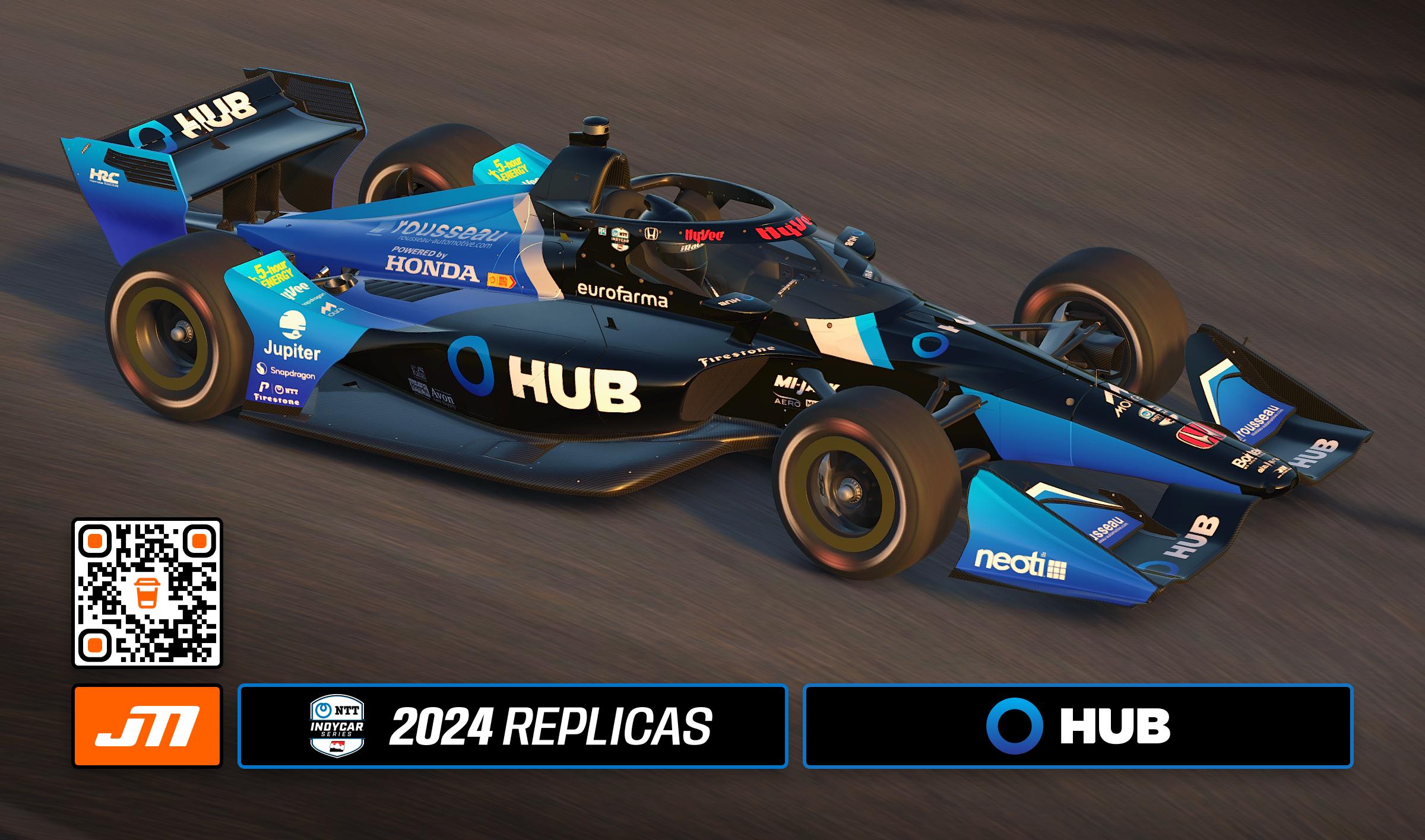 2024 Pietro Fittipaldi HUB Insurance IndyCar by Jeff McKeand - Trading ...