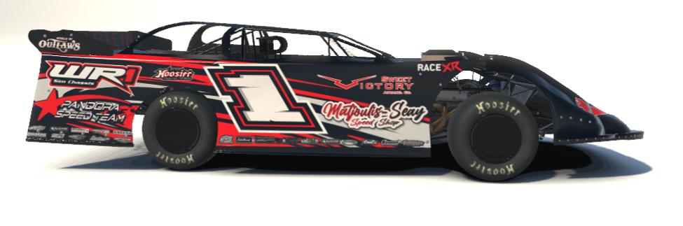 Brody Woods #1 Red Late Model by Connor Cullen - Trading Paints