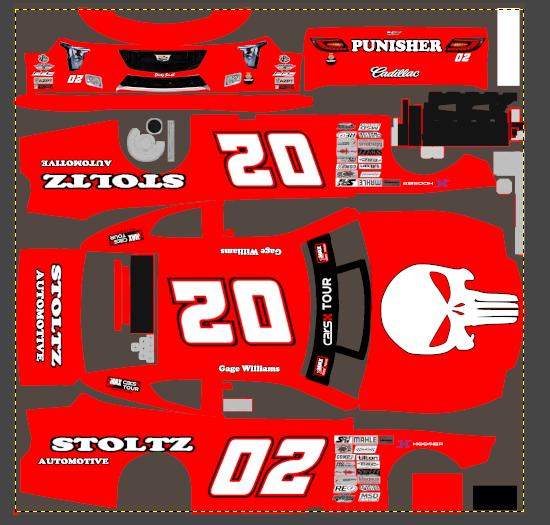 Gage Williams Punisher Throwback Super Late Model by Brant Mickel ...