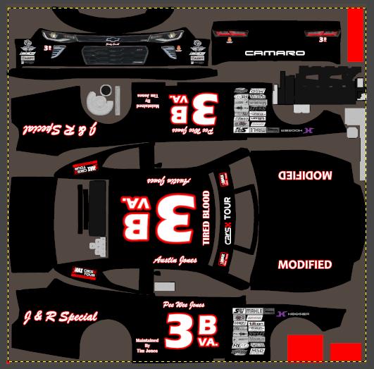 Austin Jones Throwback Super Late Model by Brant Mickel - Trading Paints