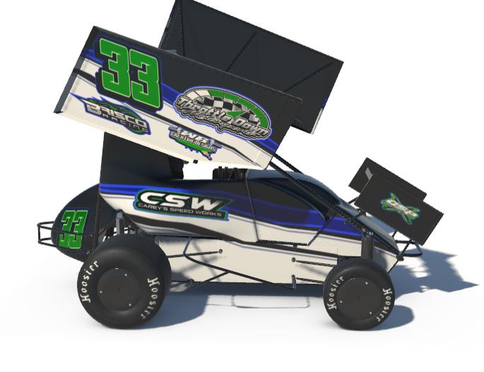 Dillon Simmons BLK WHT BLU GRN Winged Micro by Wade B. - Trading Paints