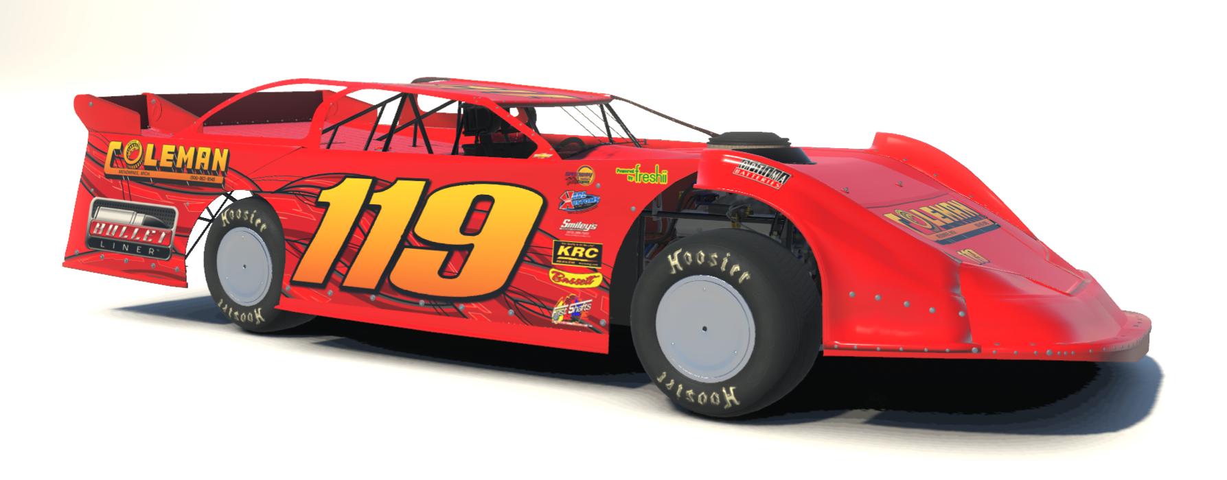 Alex Jack #199 Dirt Late Model by Zach Quick - Trading Paints