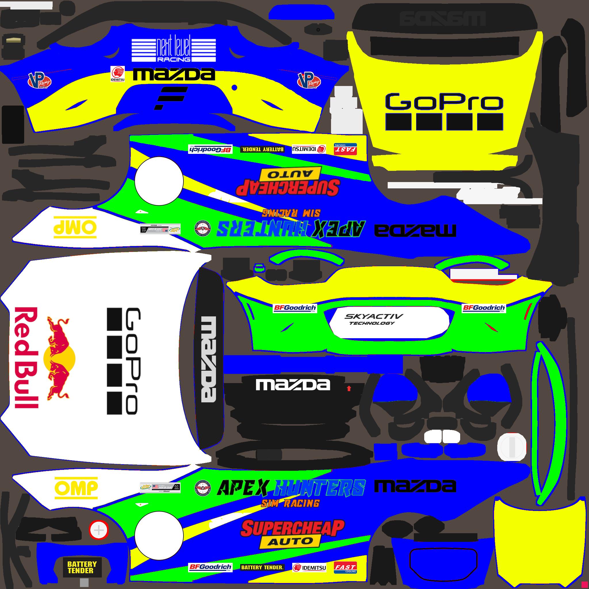 apex hunters sim racing livery mx5 by Brodyn Friend - Trading Paints