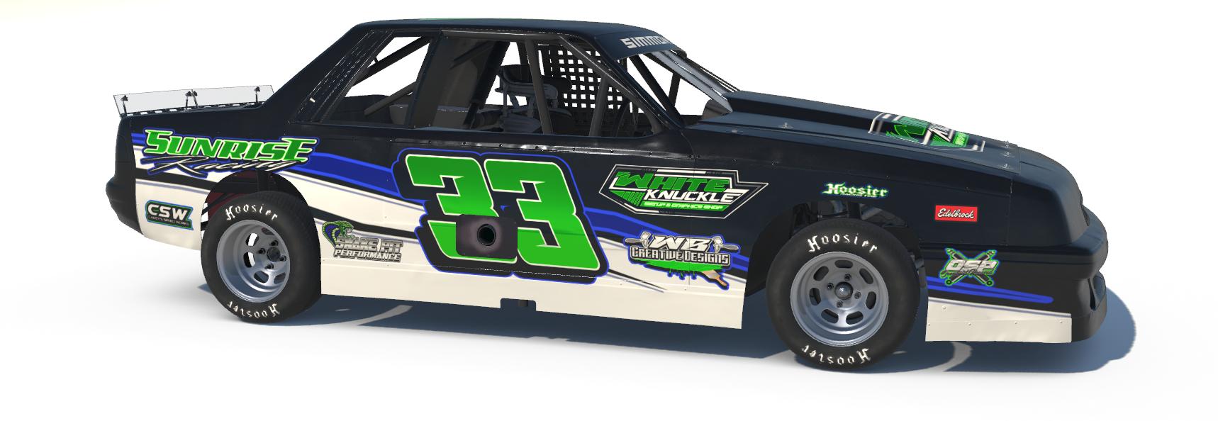 Dillon Simmons BLK WHT BLU GRN Mini Stock by Wade B. - Trading Paints