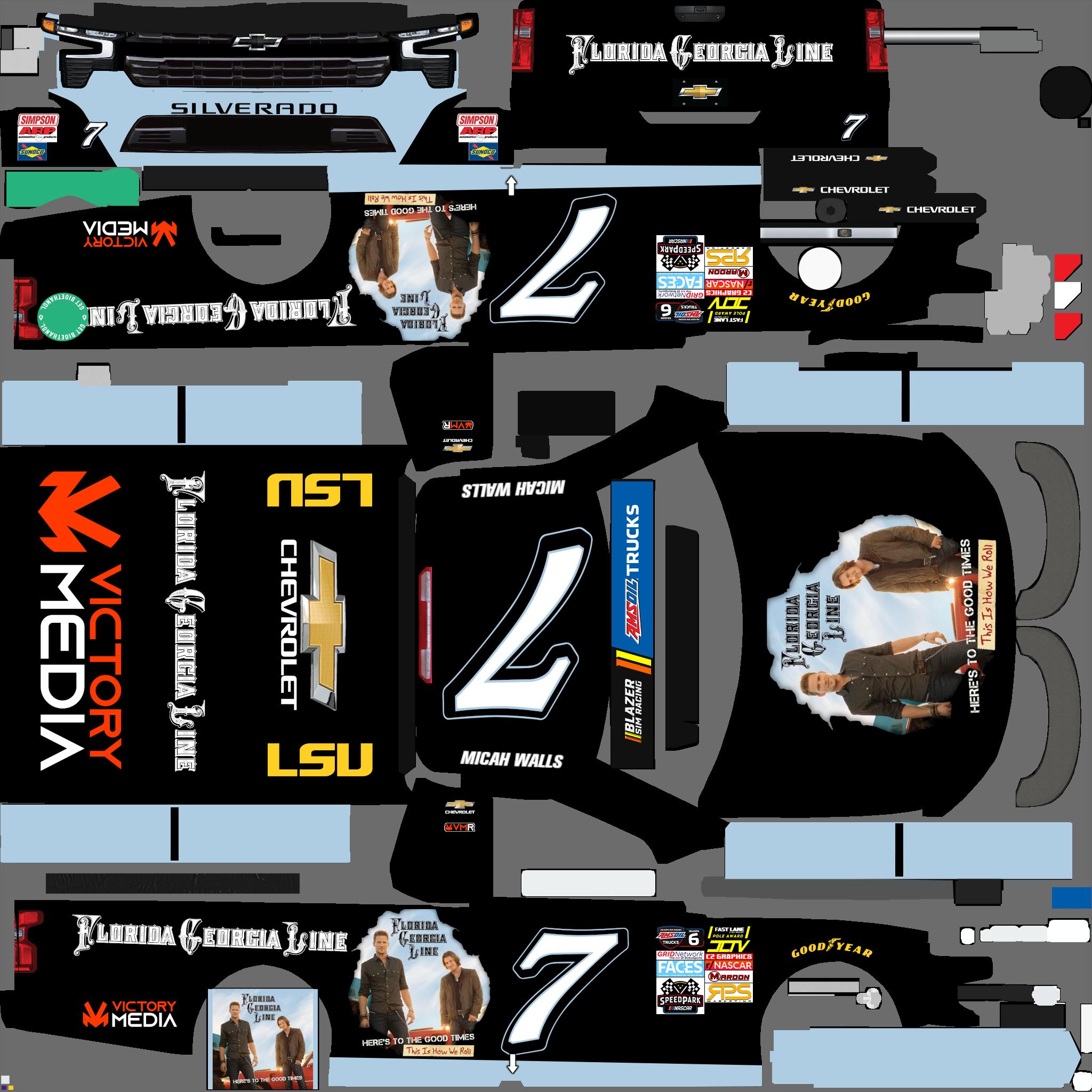 7 Micah Walls FGL BSR Truck by Duncan Faw - Trading Paints