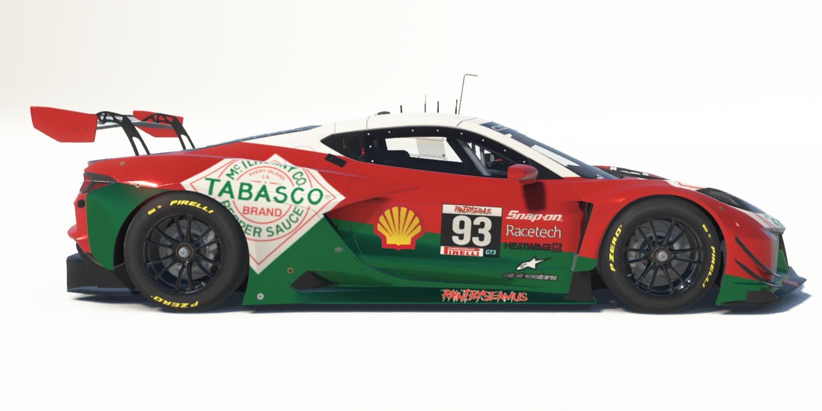 Tabasco Livery for Z06 GT3.R by Clyde Simmons - Trading Paints