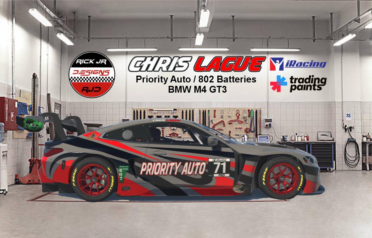 Priority Auto / 802 Batteries BMW GT3 by Rick Hammond Jr - Trading Paints