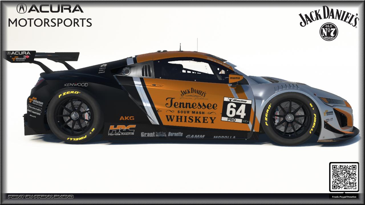 Jack Daniels Acura NSX EVO22 GT3 by Frank Amend - Trading Paints