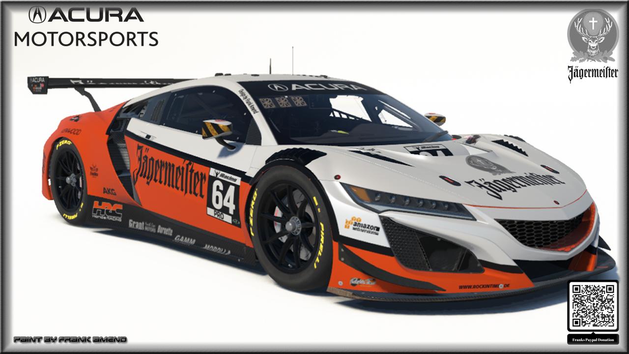 Jägermeister Acura NSX EVO22 GT3 by Frank Amend - Trading Paints