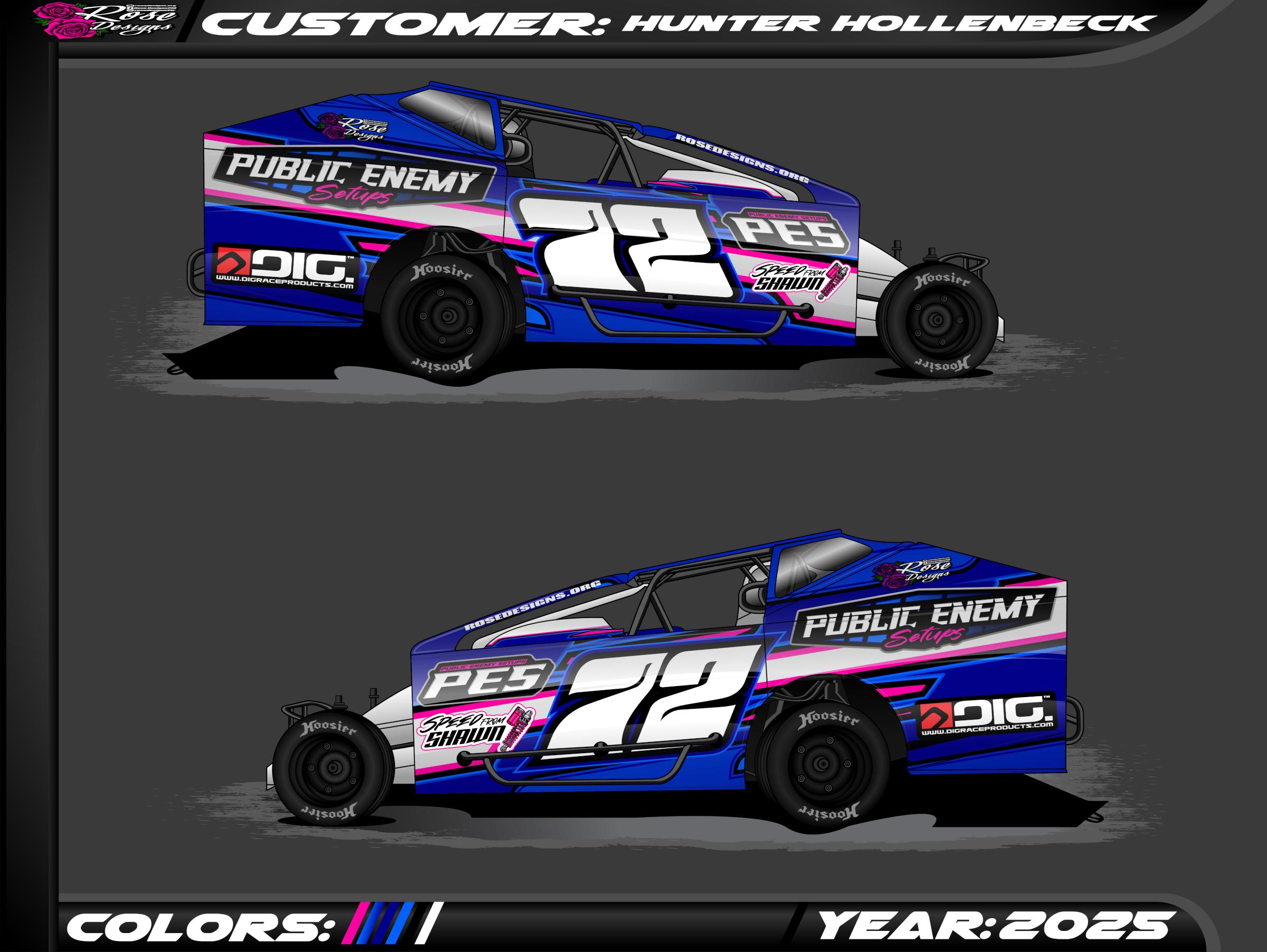 Hunter Hollenbecks 2025s1 big block modified wrap by Mark R Rose ...