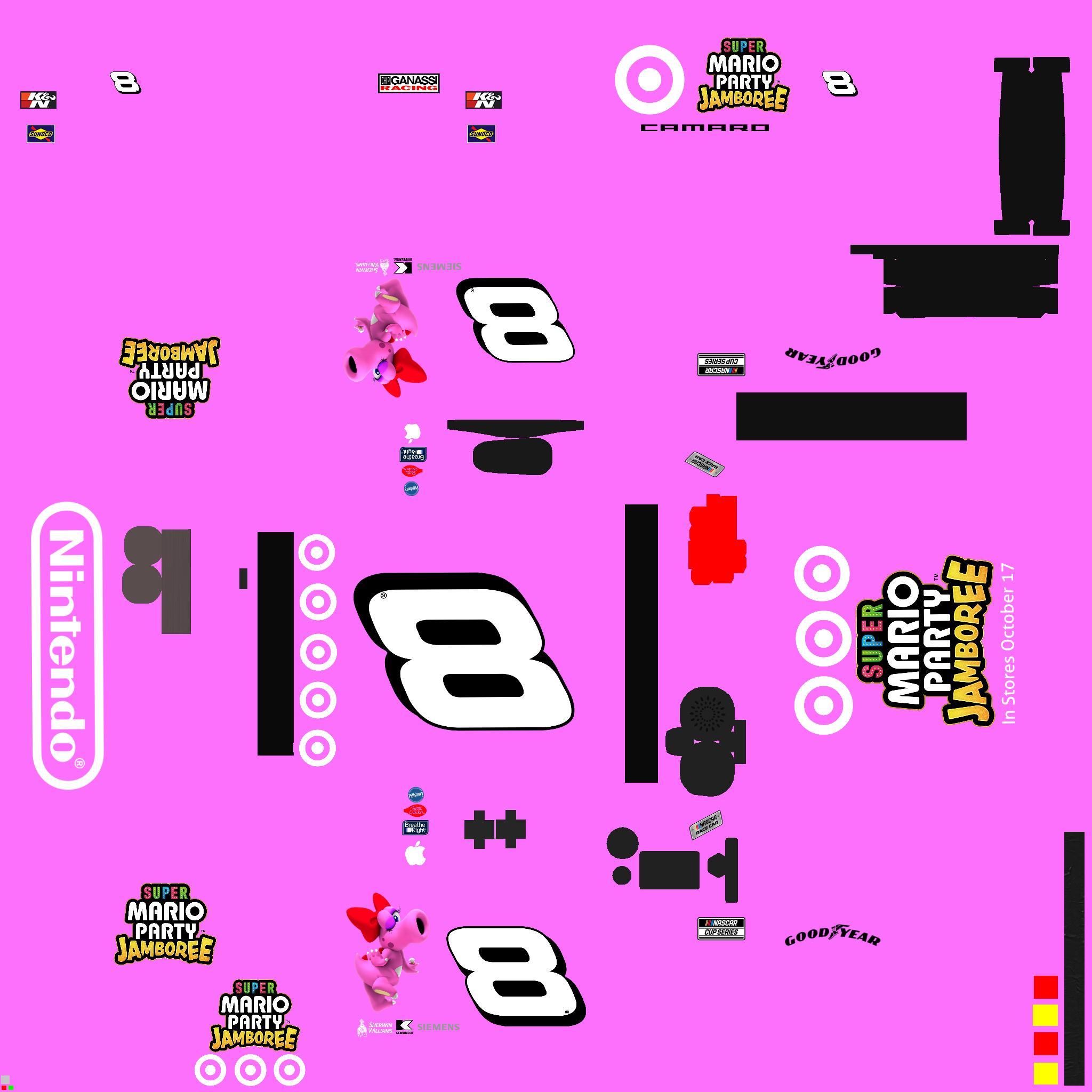 Target / Super Mario Jamboree Birdo 2024 NASCAR Cup Car in 8 Car by ...