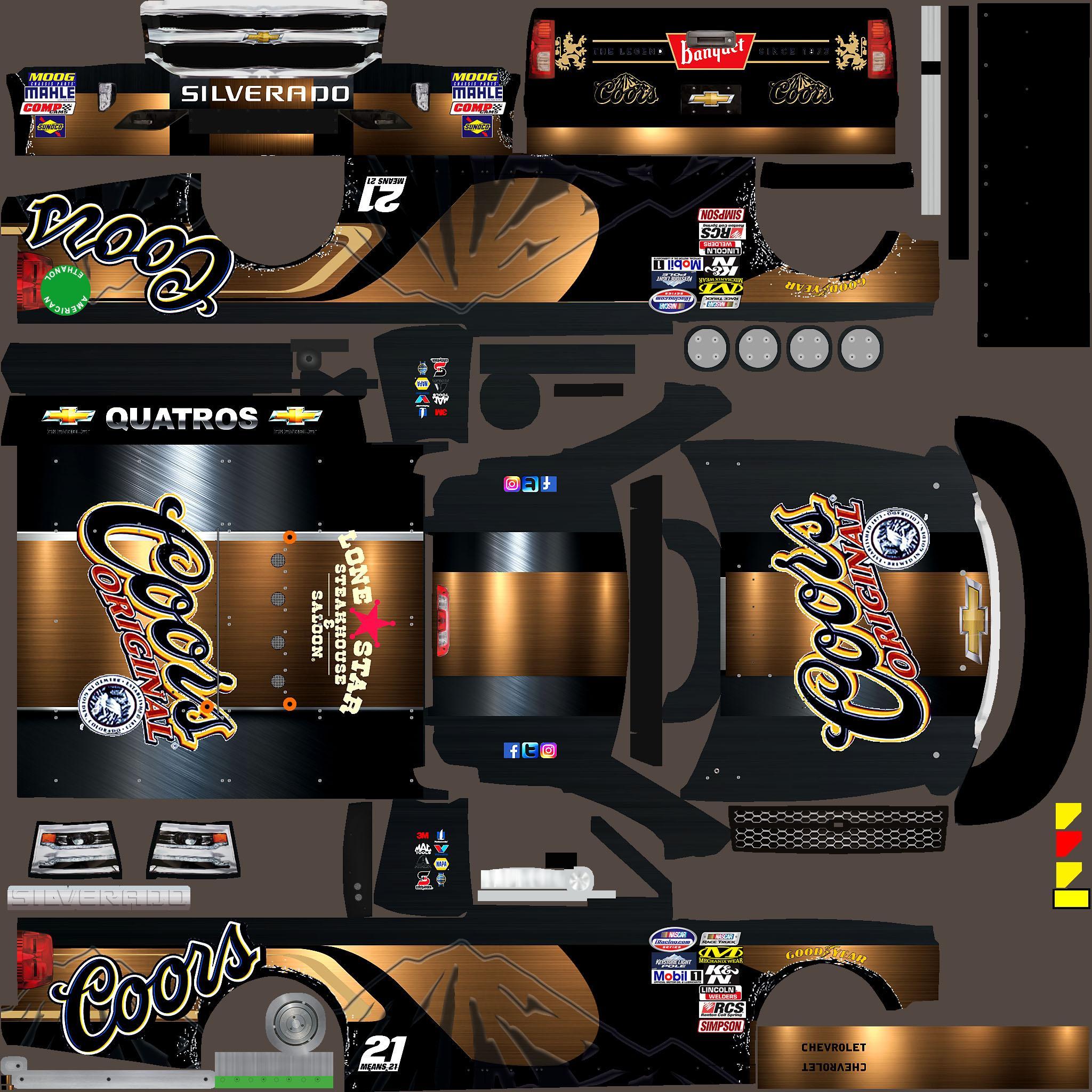 Coors Original Chevy Silverado 2015 Truck Custom Paint Scheme by Jose M ...