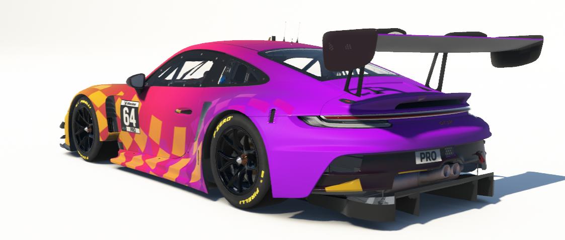 Retrowave Sunset Porsche 911 GT3 R by Heather J. - Trading Paints