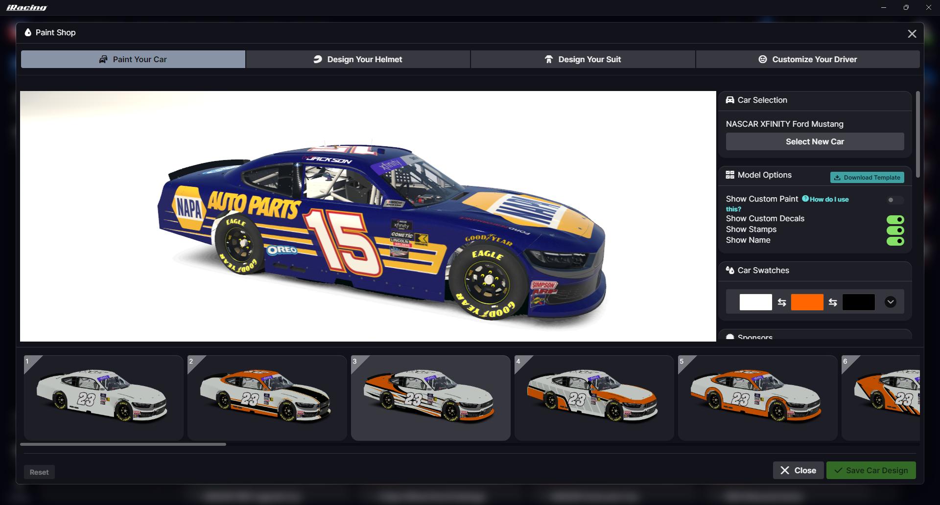 Carter Jackson #15 Napa Auto Parts Xfinity Ford Mustang by Johnathan ...