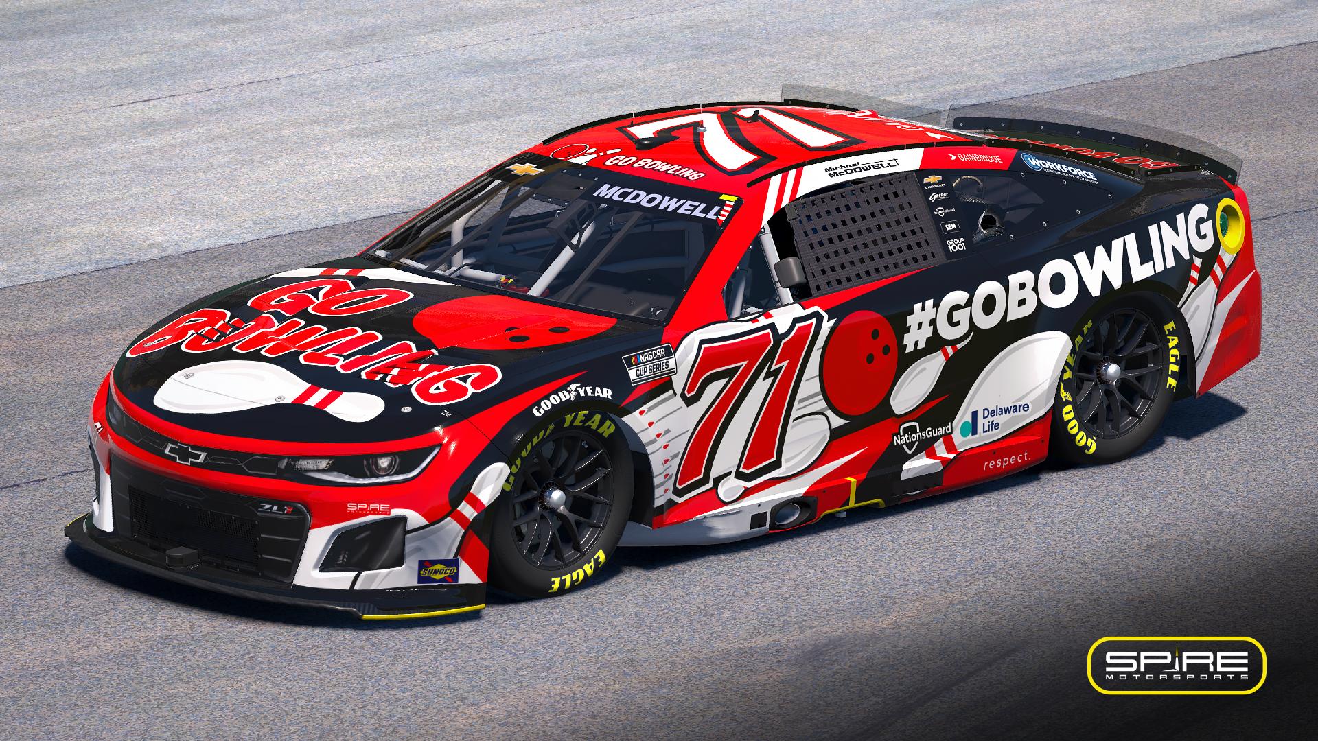 2025 #71 Michael McDowell Go Bowling (No Numbers) by Spire Motorsports ...