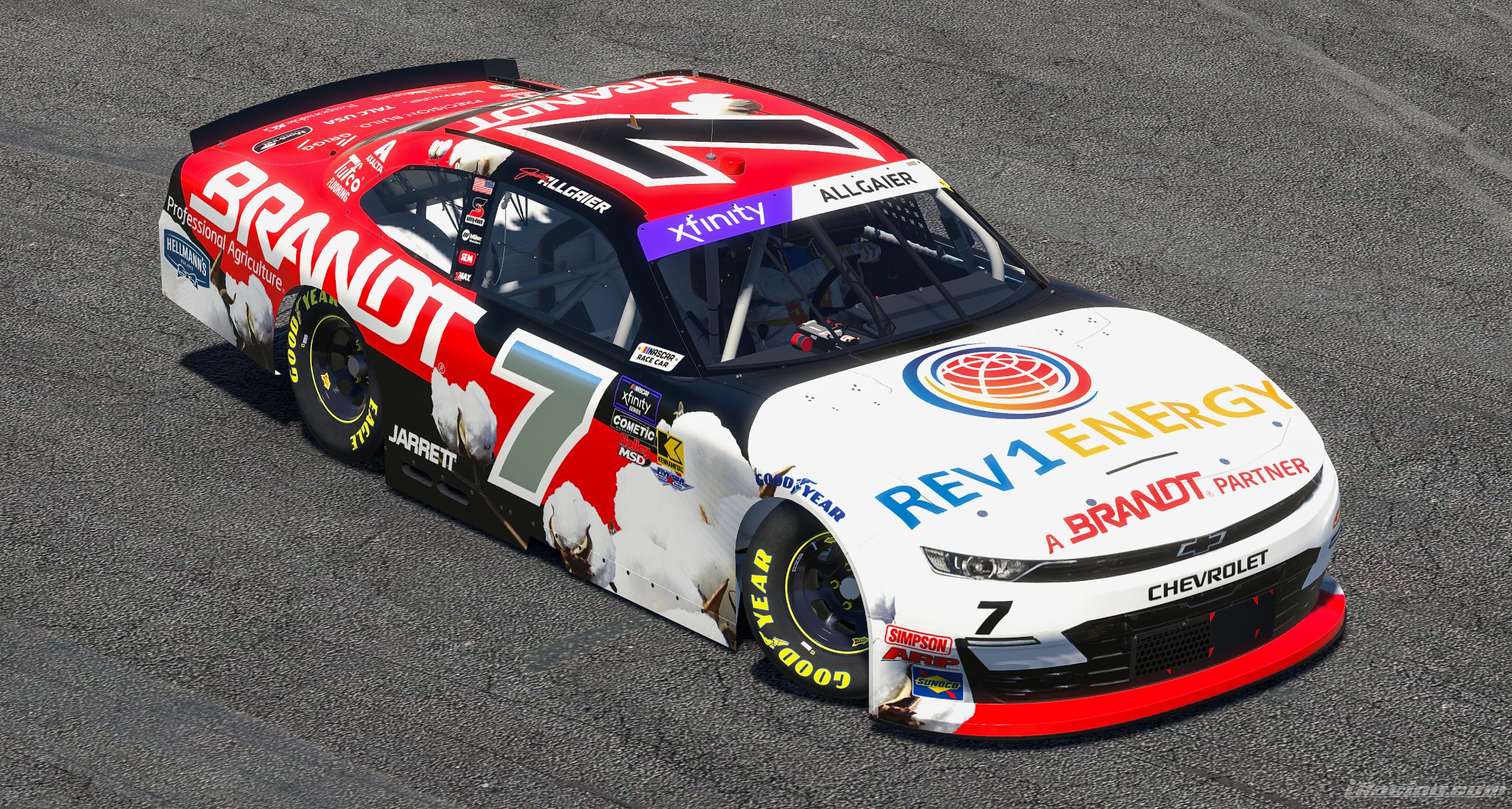 2025 Justin Allgaier BRANDT Rev1 Energy Cotton Chevrolet (No #s) by ...