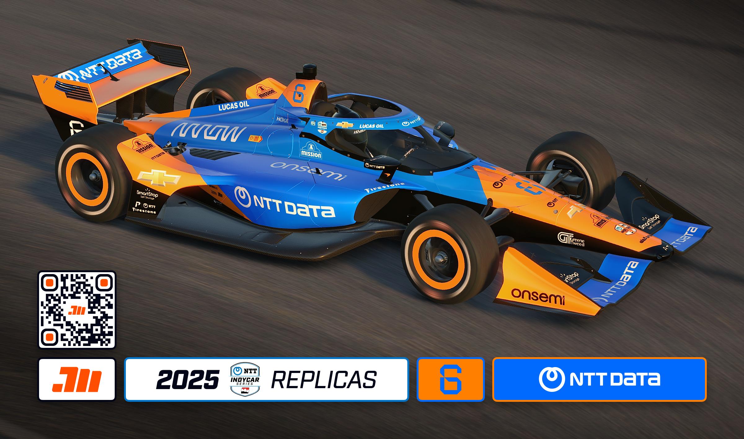 2025 Nolan Siegel #6 NTT Data IndyCar with Custom Number by Jeff ...