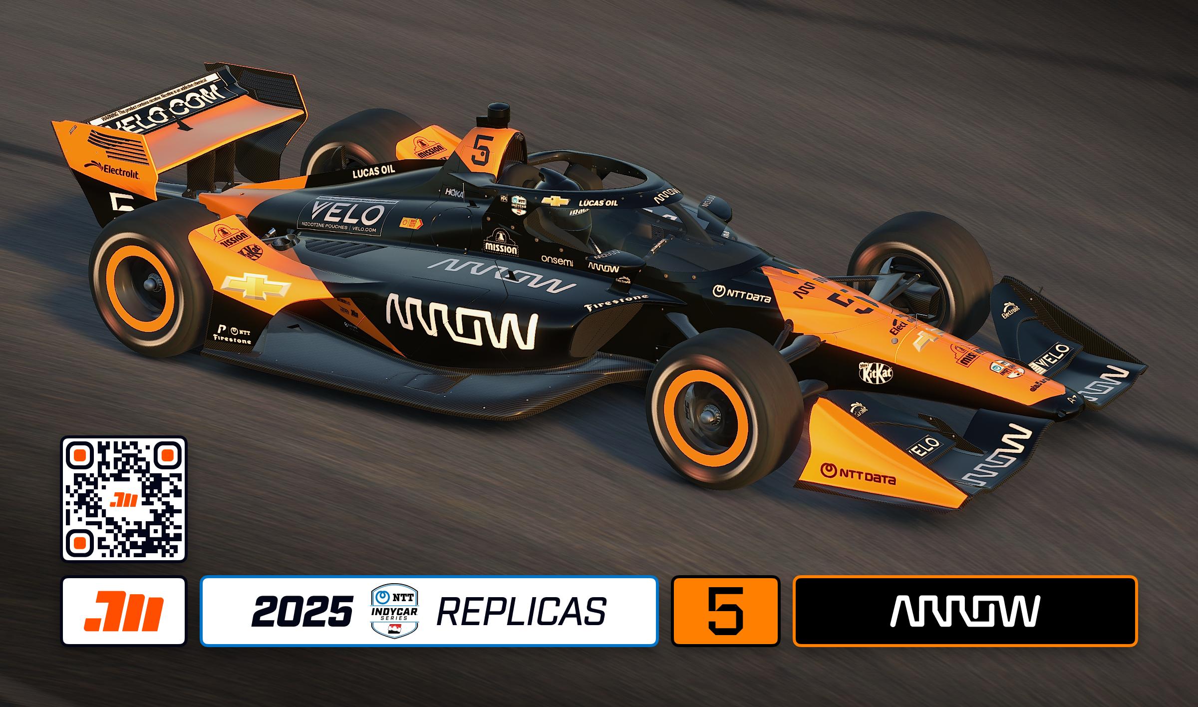 2025 Pato OWard #5 Arrow IndyCar with Custom Number by Jeff McKeand ...