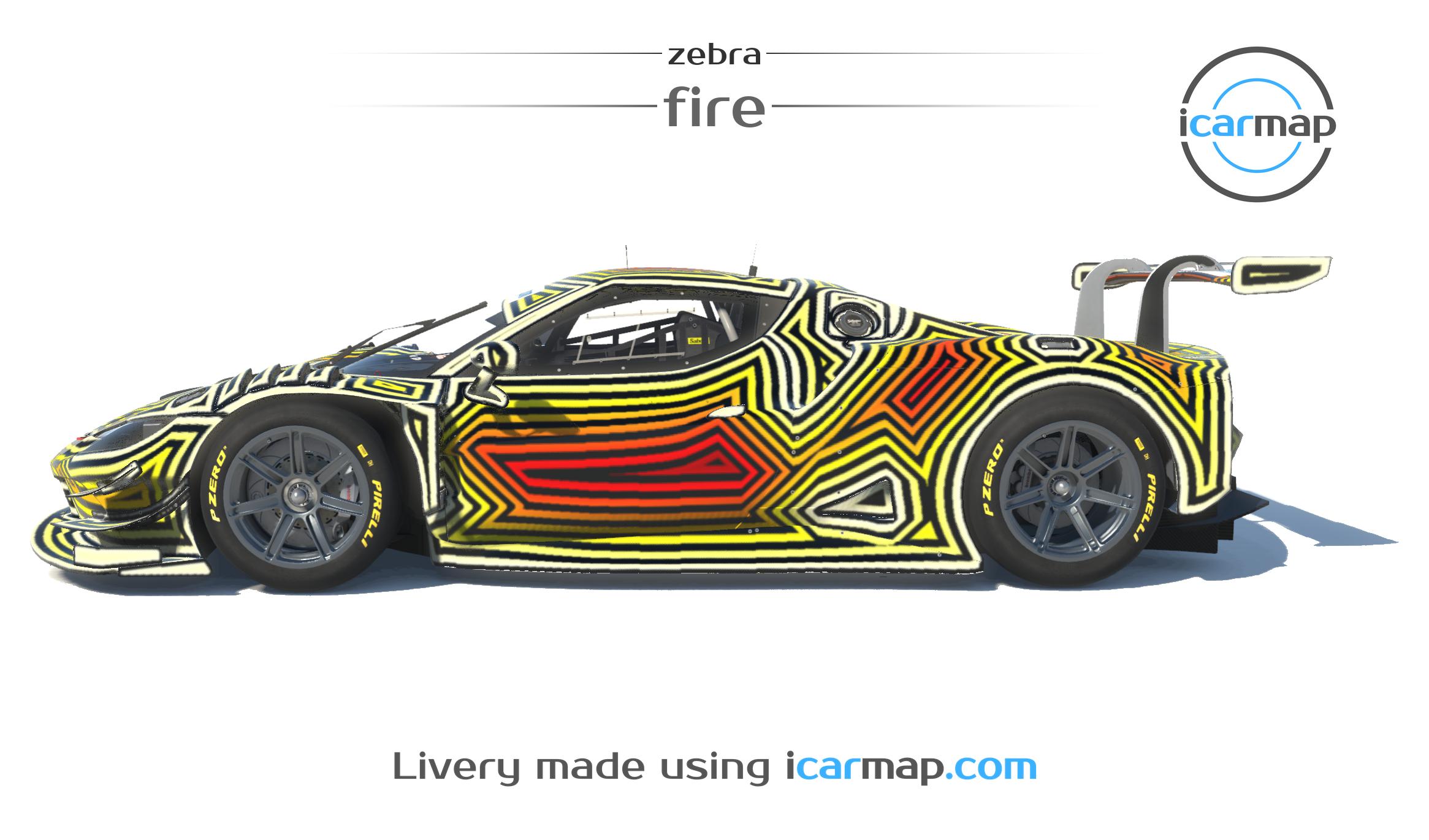 Zebra - Fire (Ferrari 296 GT3) by Will M. - Trading Paints