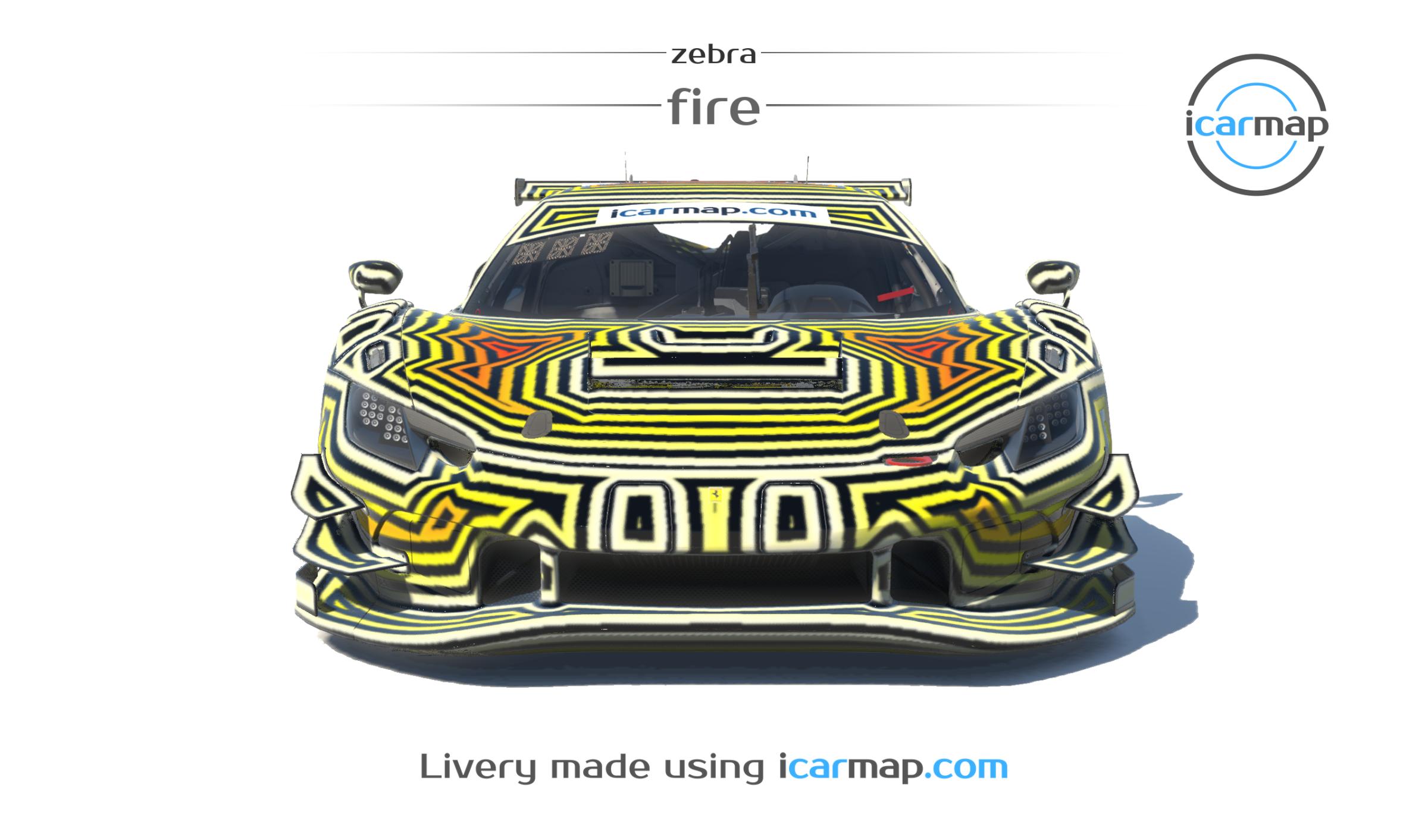 Zebra - Fire (Ferrari 296 GT3) by Will M. - Trading Paints